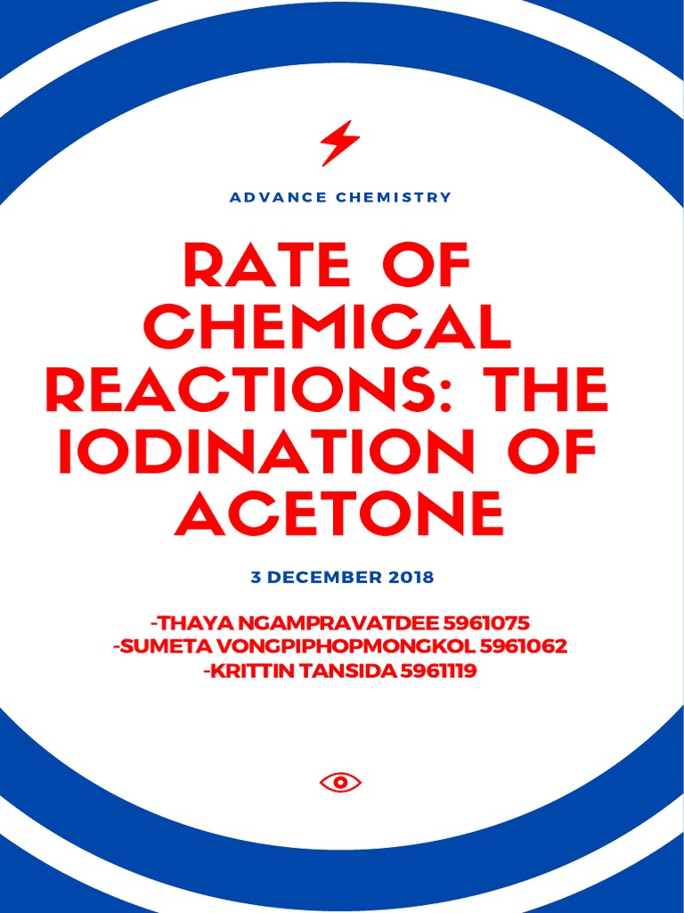 rate of chemical reactions the iodination of acetone | Reaction Rate ...