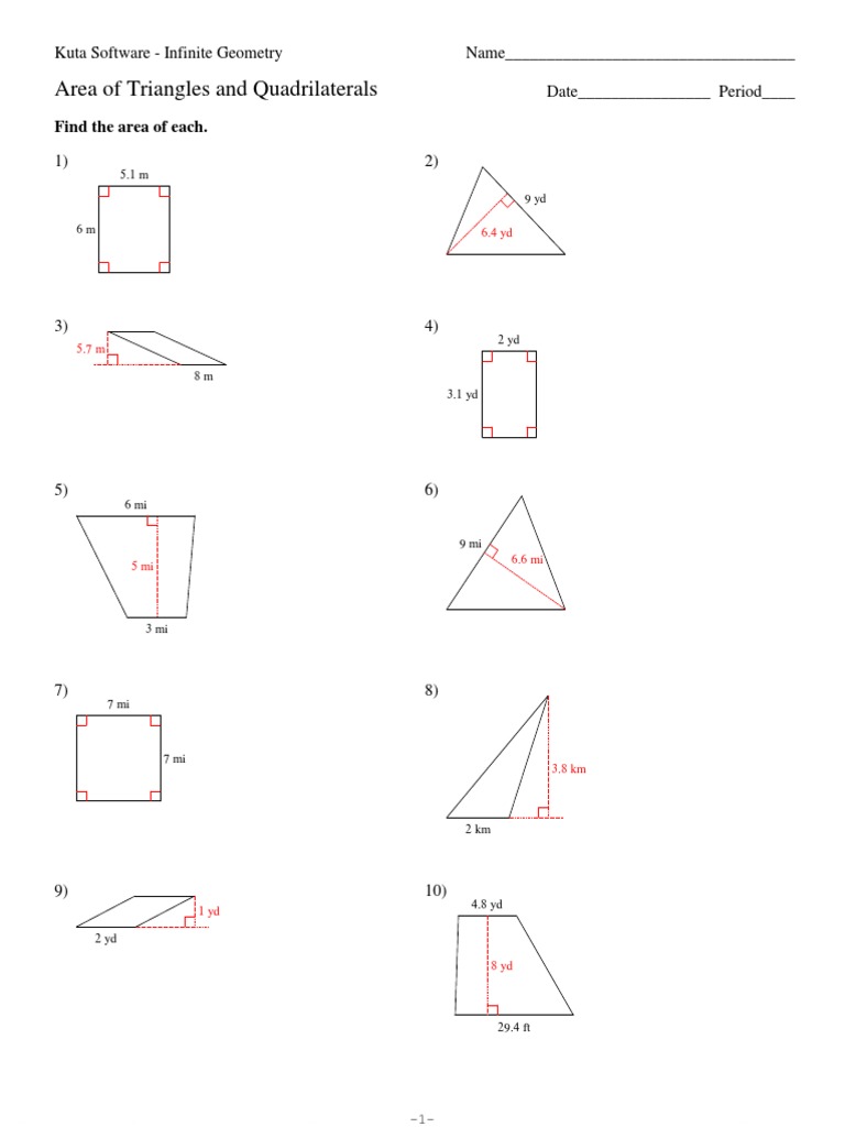 6-Area of Triangles and Quadrilaterals | PDF | Area | Elementary Geometry