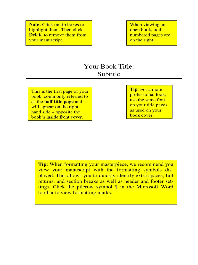 Your Book Title: Subtitle: Delete To Remove Them From | PDF | Book ...