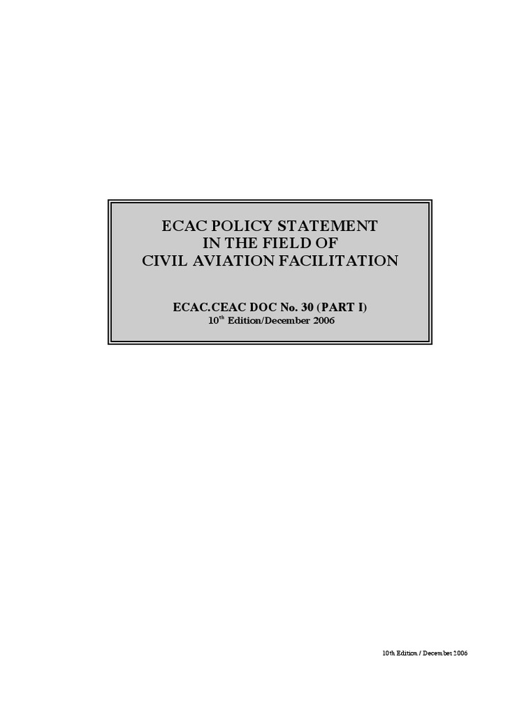 ECAC Doc 30 | PDF | Accessibility | Airport