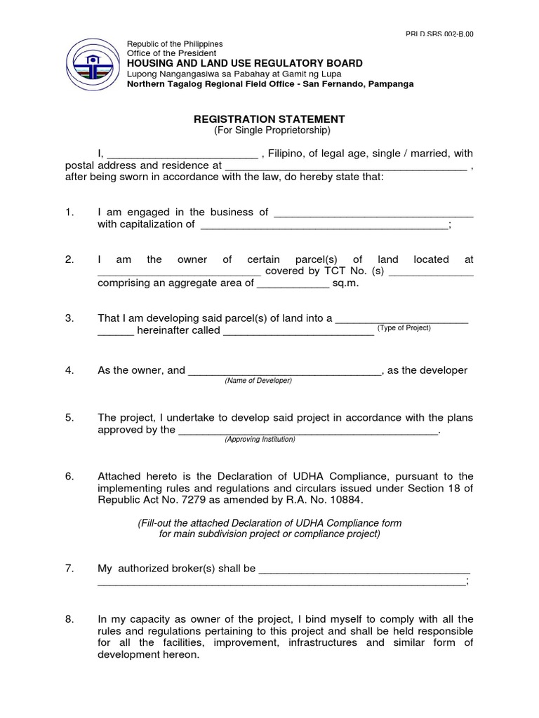 PRLD - srs.002-B.00 - Sworn Registration Statement (Single) | PDF ...