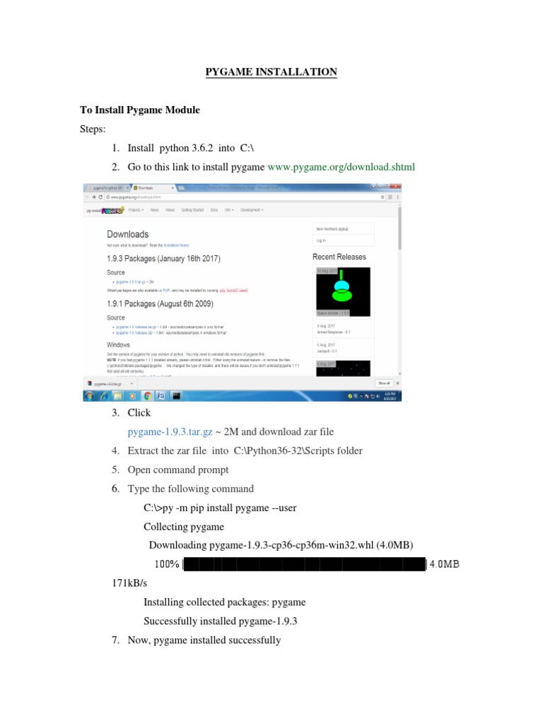 Pygame Installation | PDF