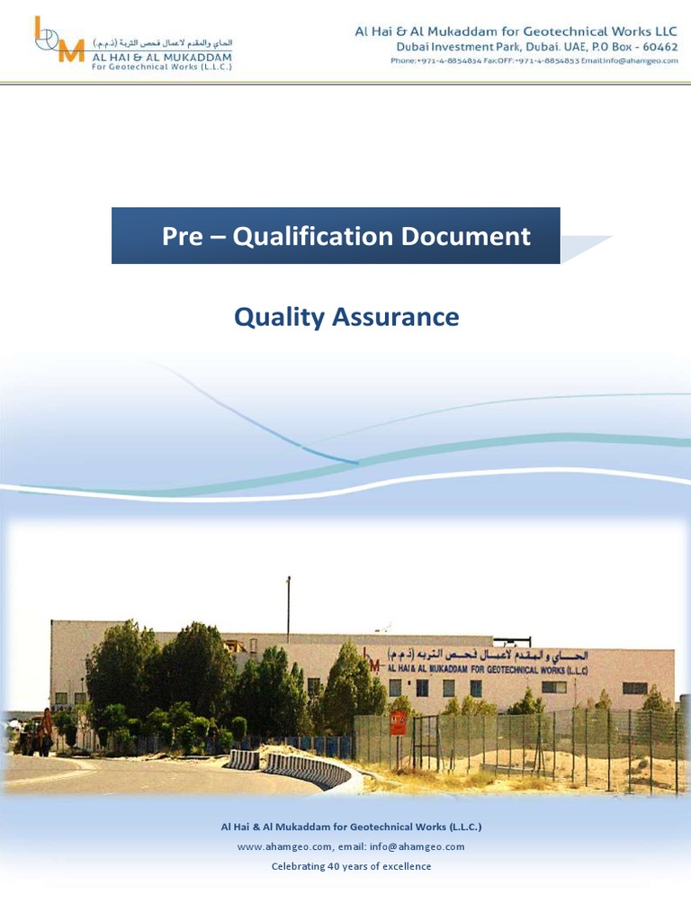UAE Geotechnical Works Pre-Qualification | PDF | Drilling Rig | Concrete