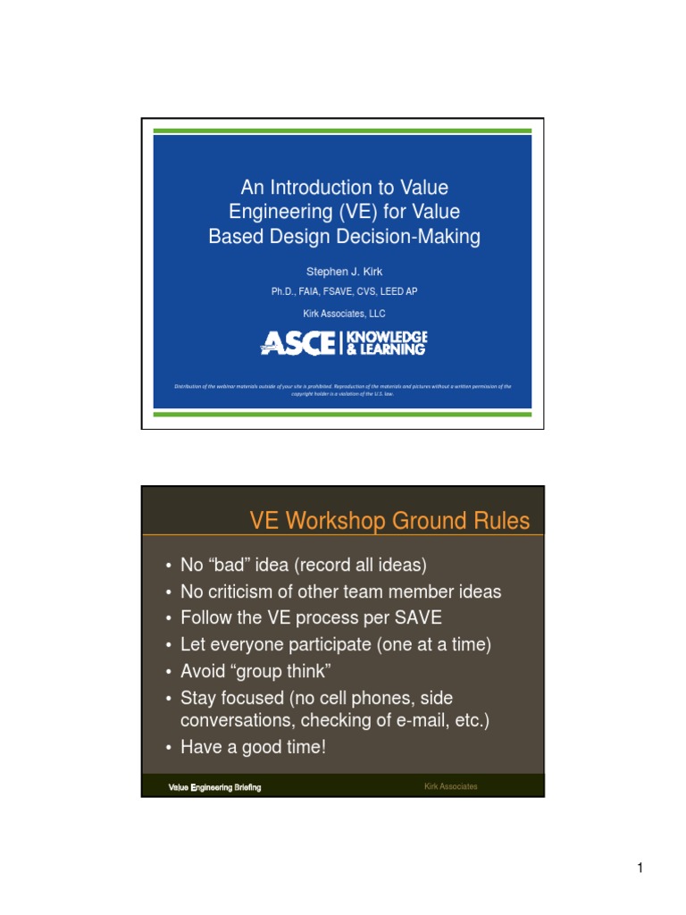 An Introduction To Value Engineering (VE) For Value Based Design ...
