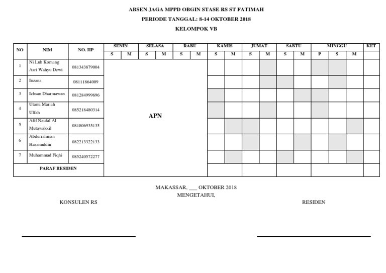 ?VB - Absen Jaga | PDF