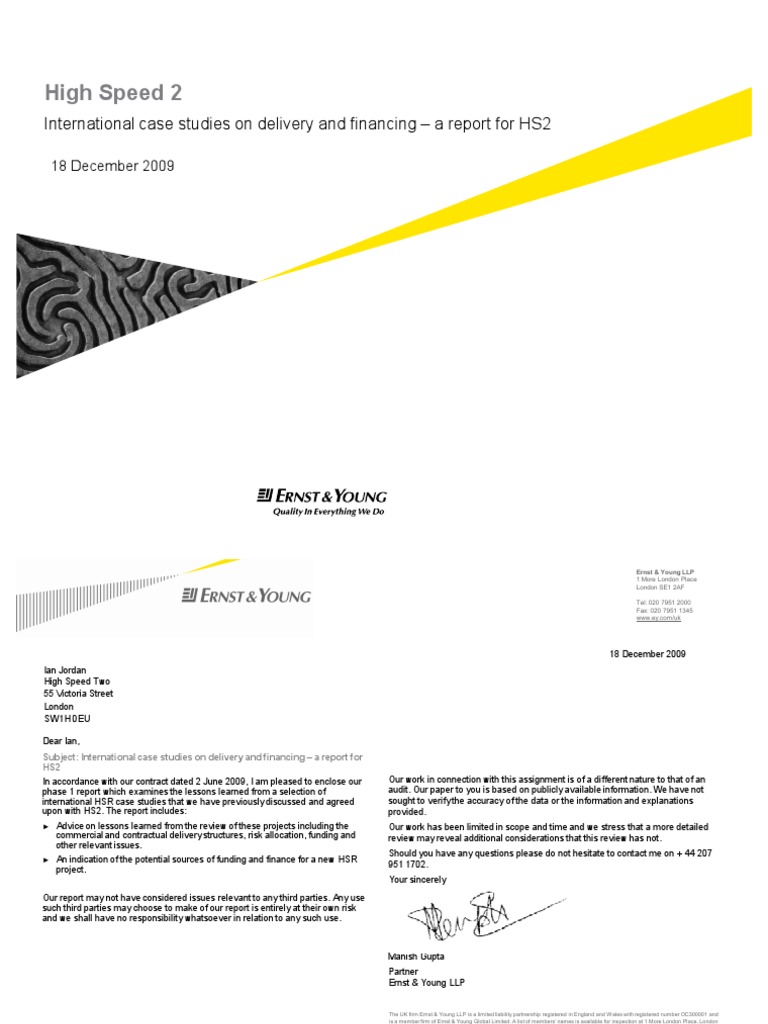 International Case Studies On Delivery and Finacing - A Report For HS2 ...