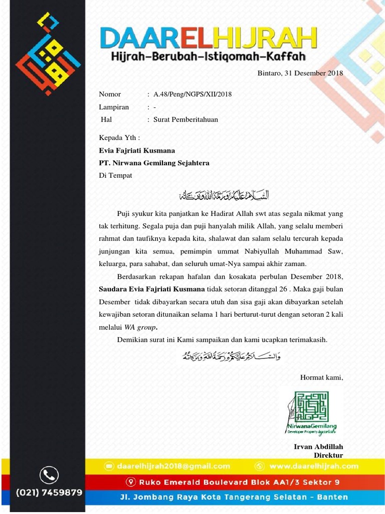 Contoh Surat Komitmen | PDF