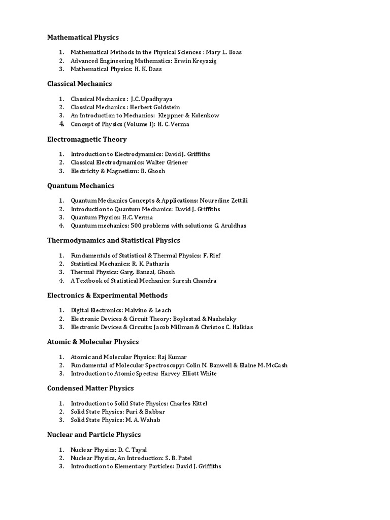 Mathematical Physics Resources Guide | PDF