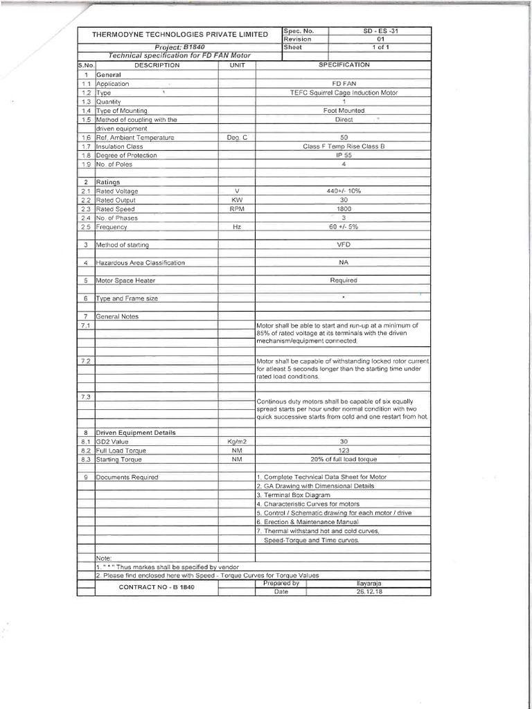 FD Fan Specification | PDF