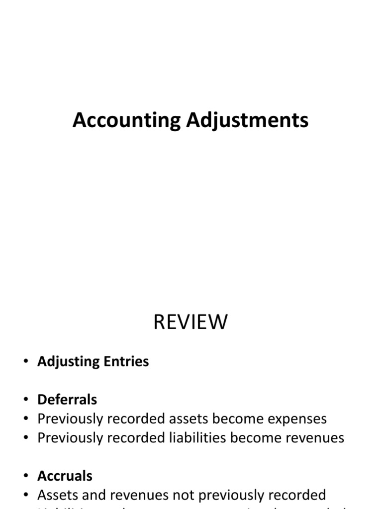 Accounting Adjustments | PDF | Debits And Credits | Accrual