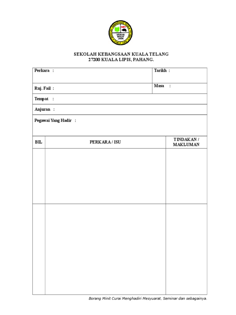 MINIT CURAI Kosong | PDF