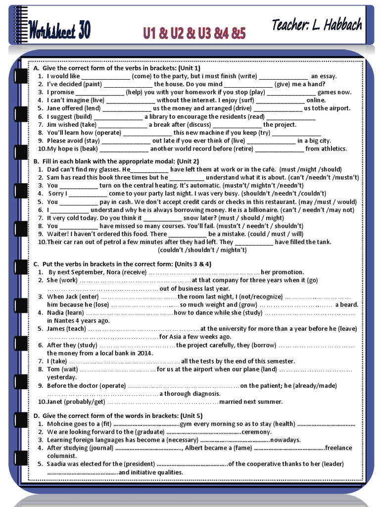 Grammar and Vocabulary Exercises | PDF