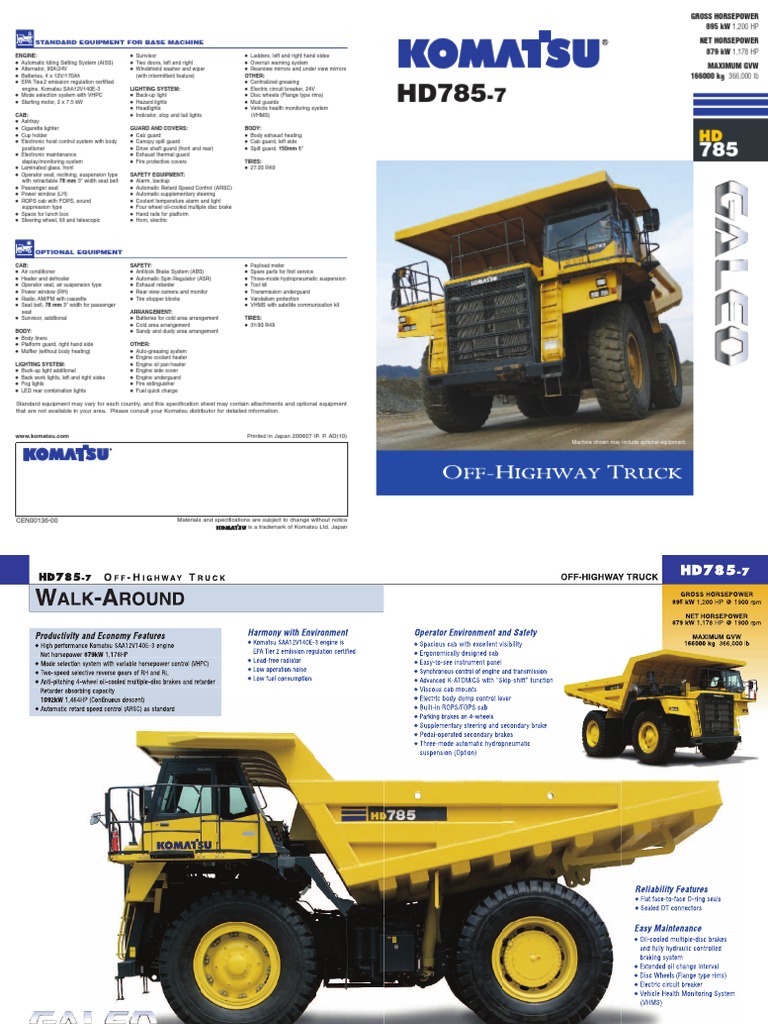 Pecifications: HD785 O - H T | PDF | Automatic Transmission ...