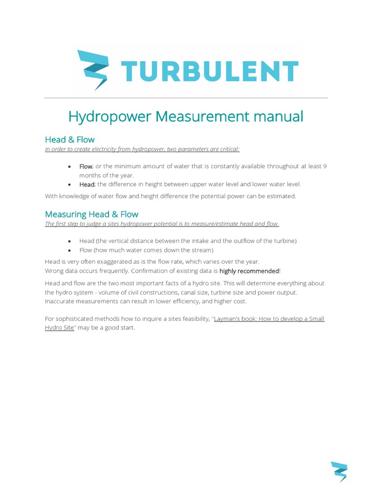 Hydropower Head and Flow Measurement Guide | PDF | Hydroelectricity | Water