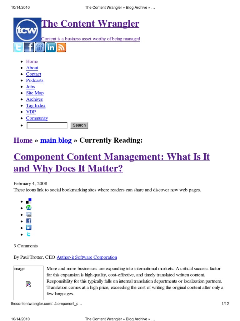 Component Content Management System Ccms