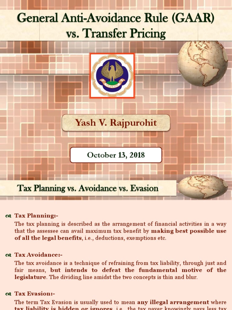 General Anti Avoidance Rules Transfer Pricing | PDF | Tax Avoidance | Taxes