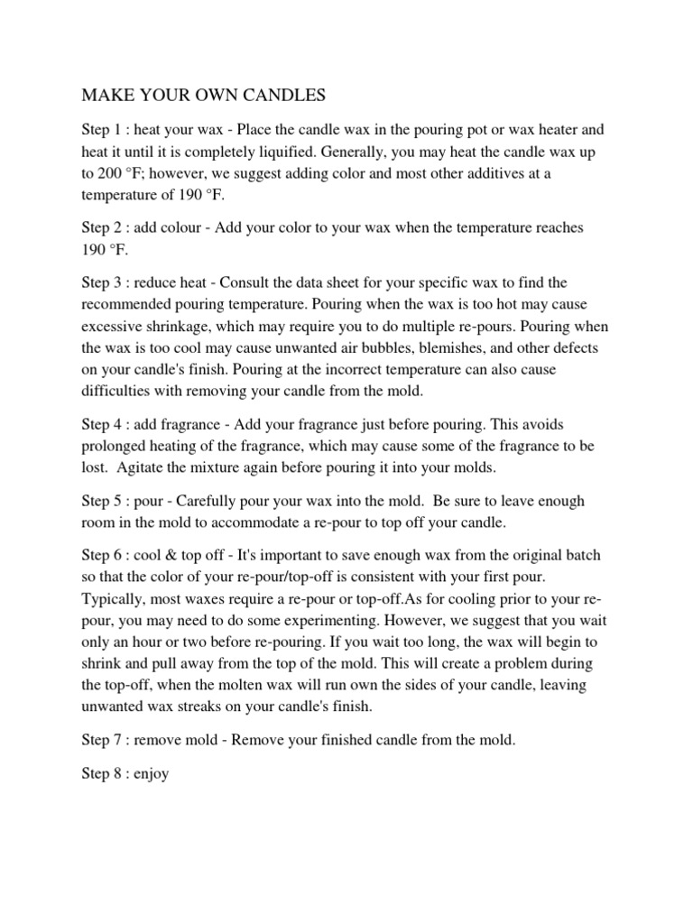 Make Your Own Candles | PDF