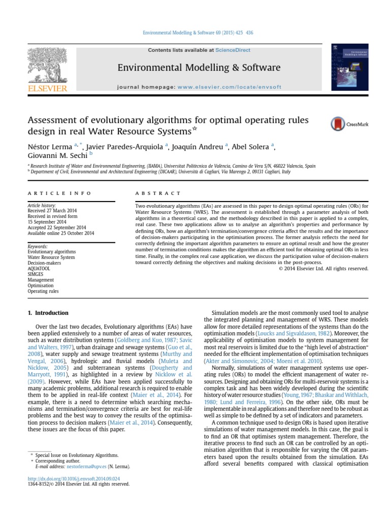 Environmental Modelling & Software | PDF | Metaheuristic | Mathematical Optimization