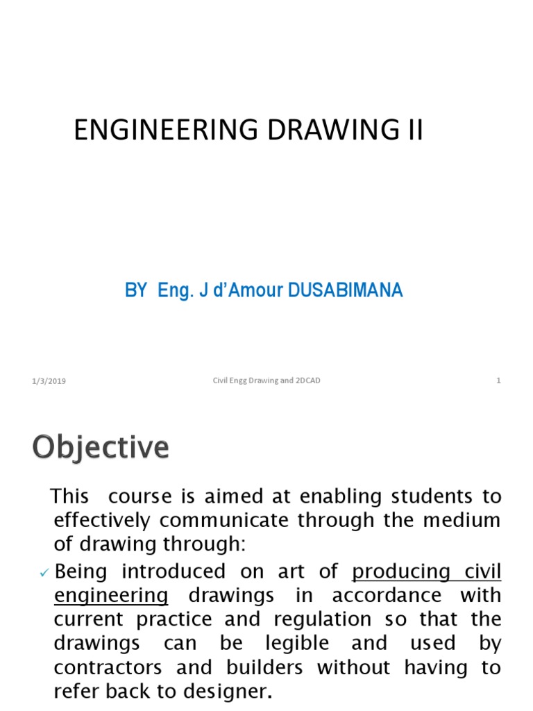 Engineering Drawing Ii: by Eng. J D'Amour Dusabimana | PDF | Beam ...