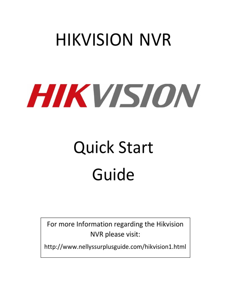 Hikvision NVR: Quick Start Guide | PDF | Ip Address | Mobile App