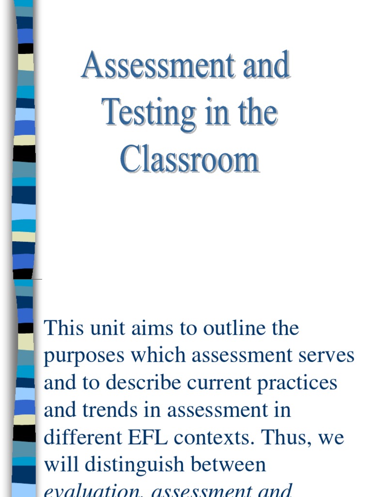 Assessment and Testing in The Classroom | PDF | Educational Assessment ...