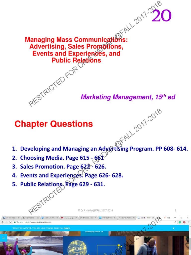 CH 20 Managing Mass Communications Dr. A Haidar at FALL 17-18 | PDF ...