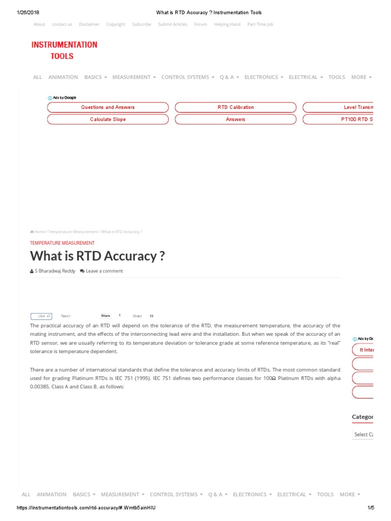 What Is RTD Accuracy ?: Questions and Answers RTD Calibration Level ...