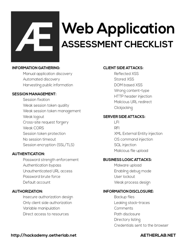 Web Application Security Assessment Checklist | PDF | Computers
