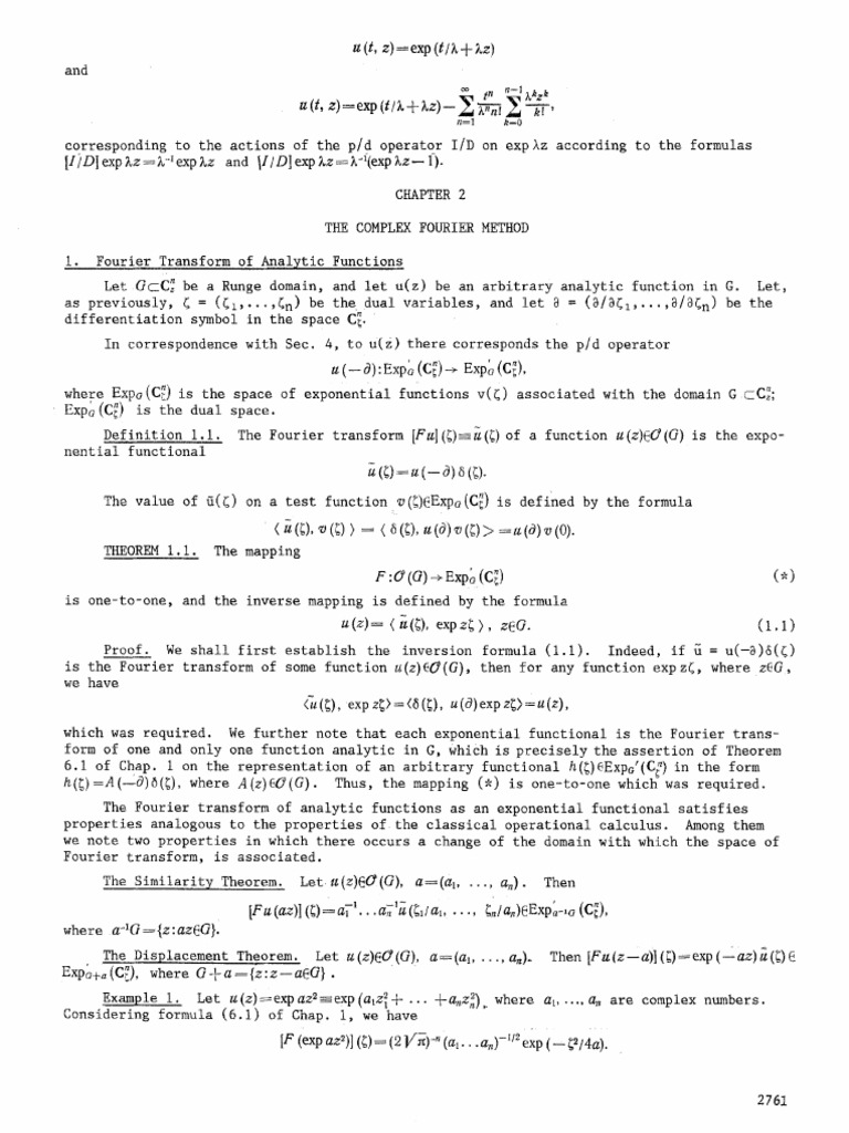 Fourier Transform Of Analytic Functions Pdf Exponential Function