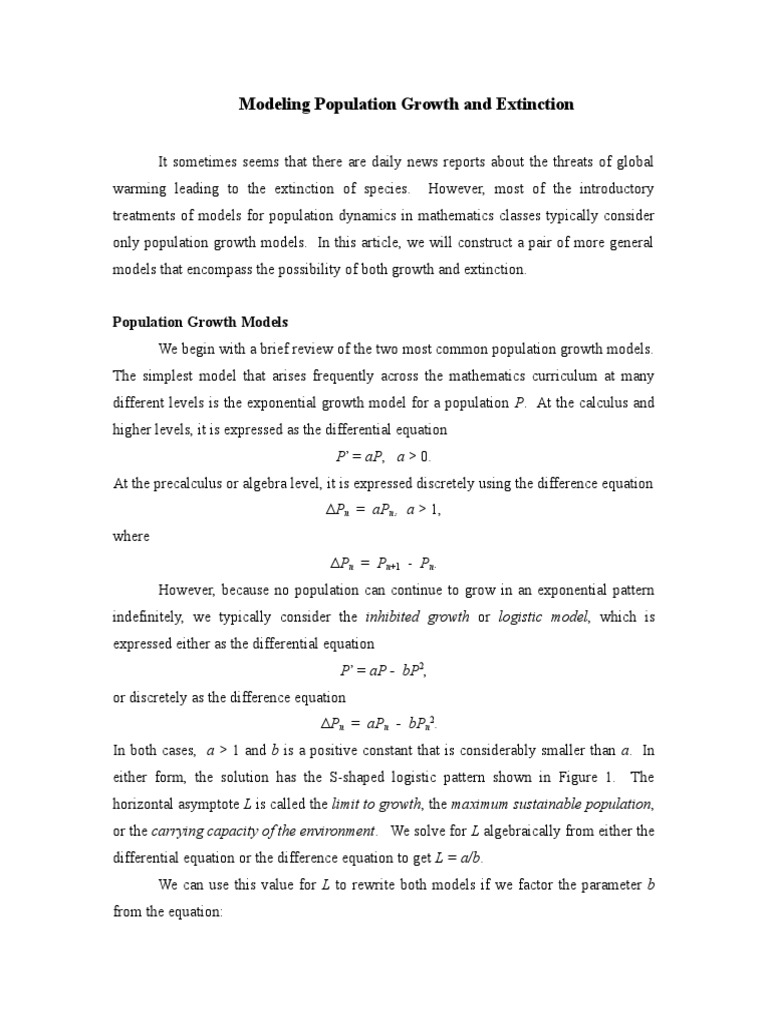 Extinction | PDF | Equations | Analysis