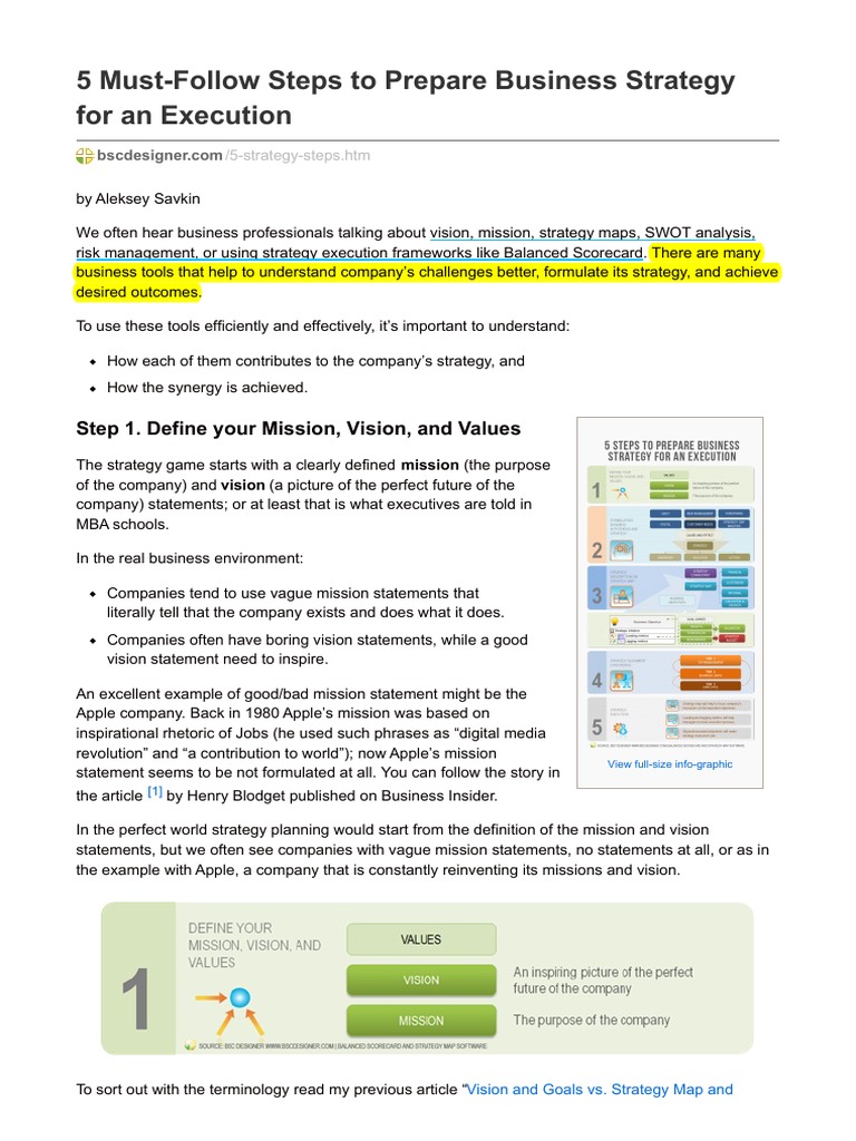 Preparing Business Strategy | PDF | Strategic Management | Business