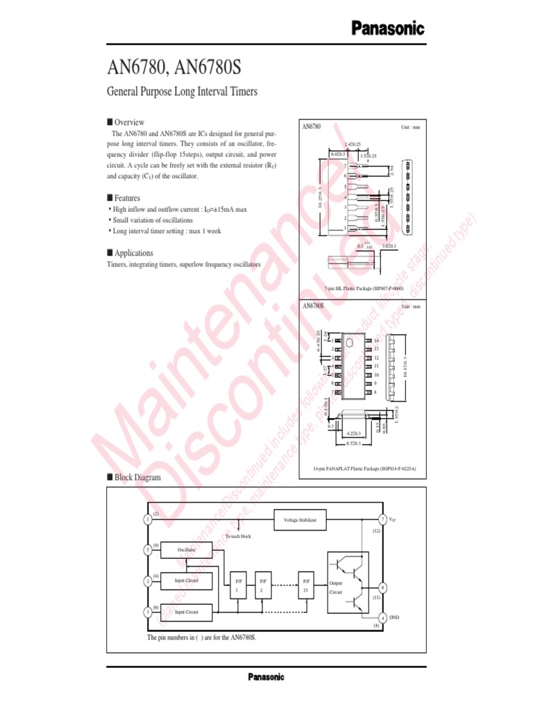 AN6780 E Discon | PDF | Safety | Manufactured Goods