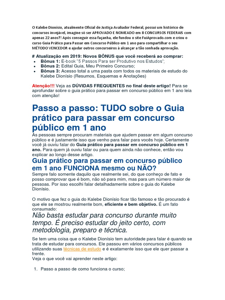 Guia Prático para Passar em Concurso Público Download | PDF ... Guia Prático para Passar em Concurso Público Download | PDF ...