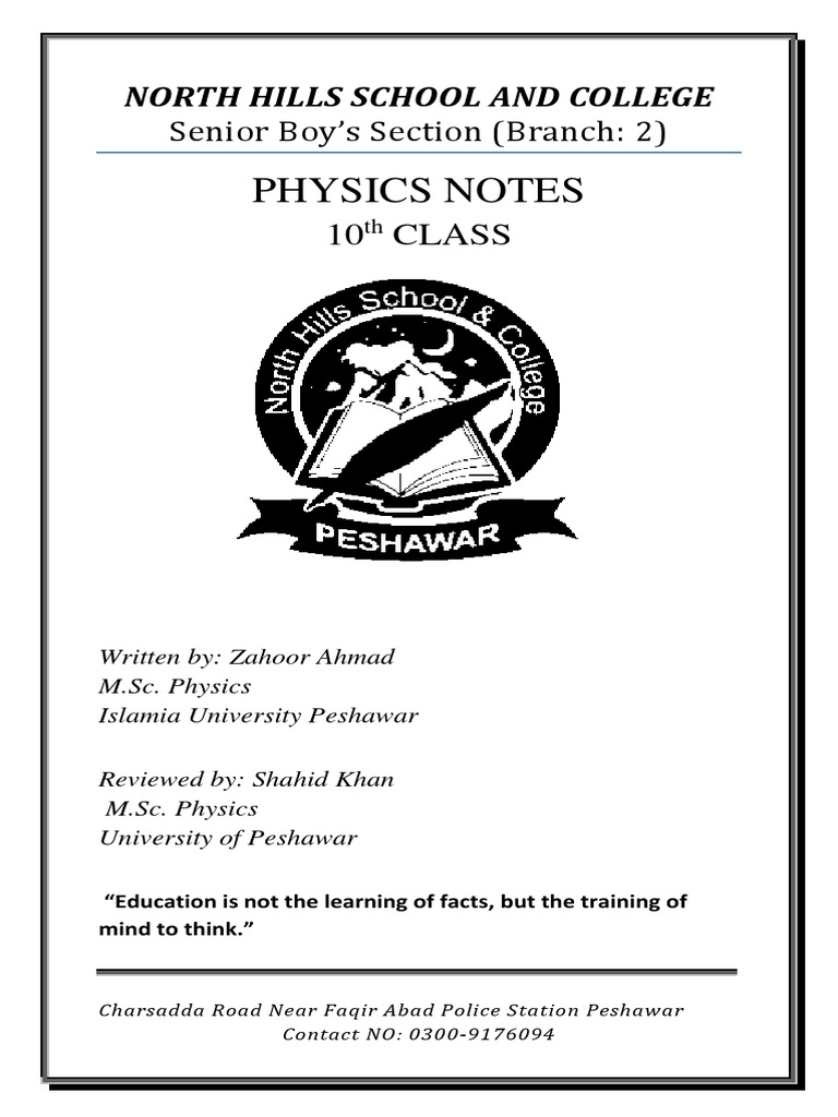 Physics 10th Class Notes | PDF | Waves | Acoustics