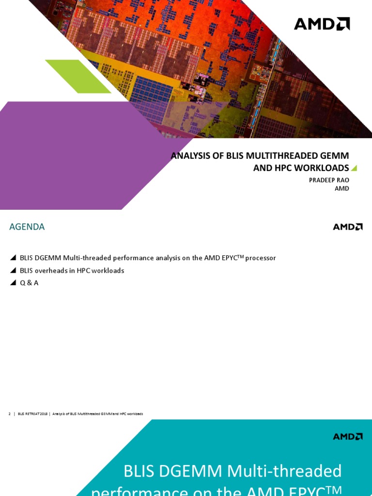 Analysis of Blis Multithreaded Gemm and HPC Workloads: Pradeep Rao AMD | PDF | Thread (Computing ...