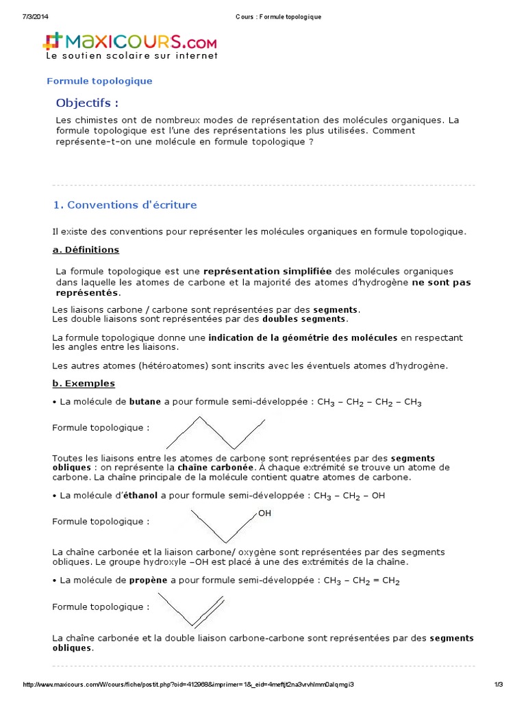 Représentation des formules topologiques | PDF | Chimie organique | Chimie