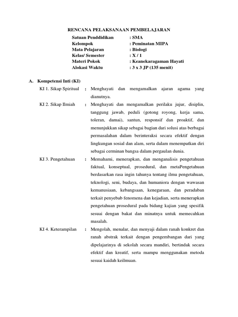 RPP BAB 2 Keanekaragaman Hayati | PDF | Seni & Disiplin Bahasa