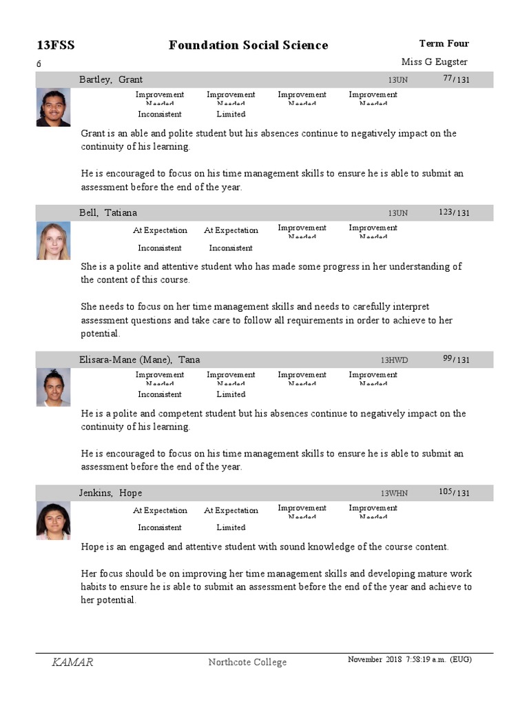 Fss Report Comments | PDF | Learning | Education Theory