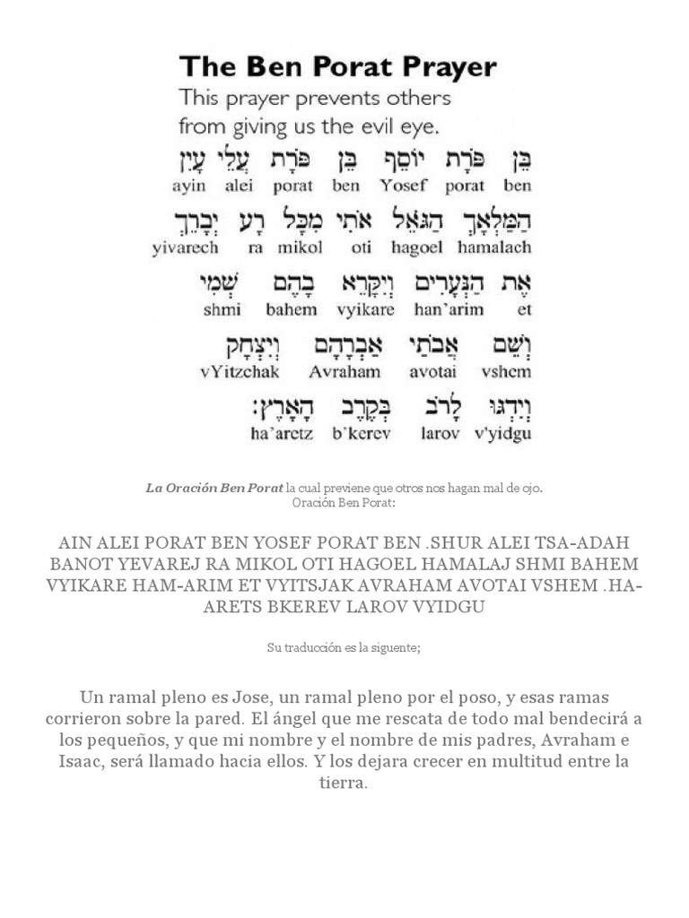 Ben Porat Traduccion