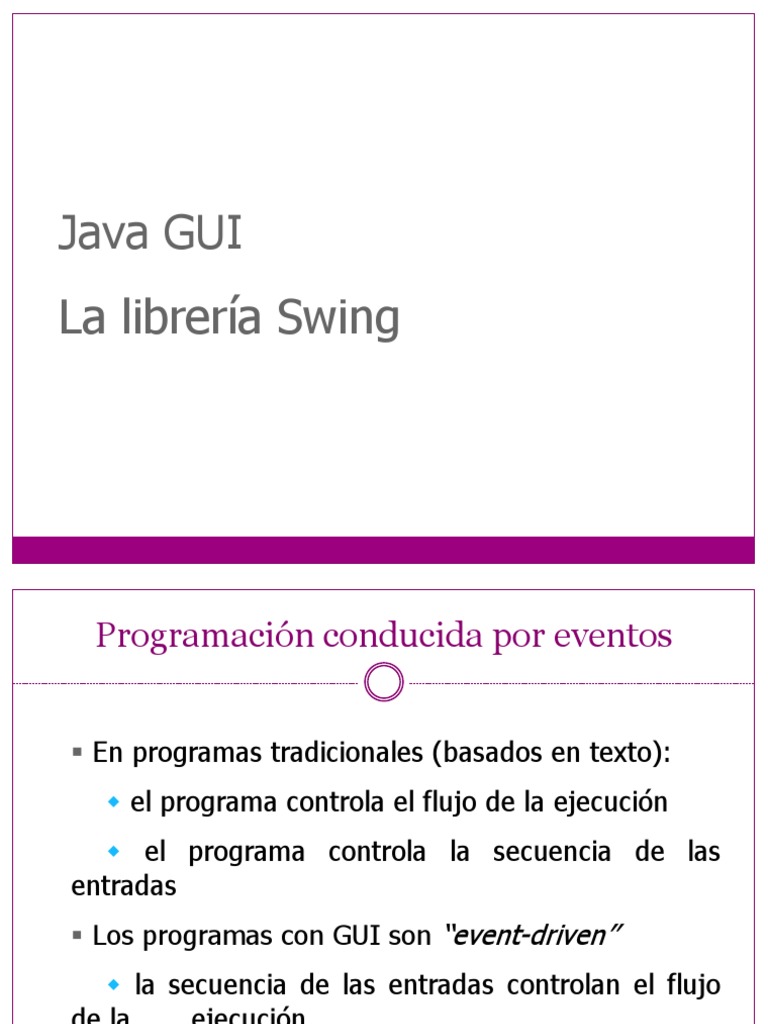 Java GUI La Librería Swing | PDF | Java (lenguaje de programación ...