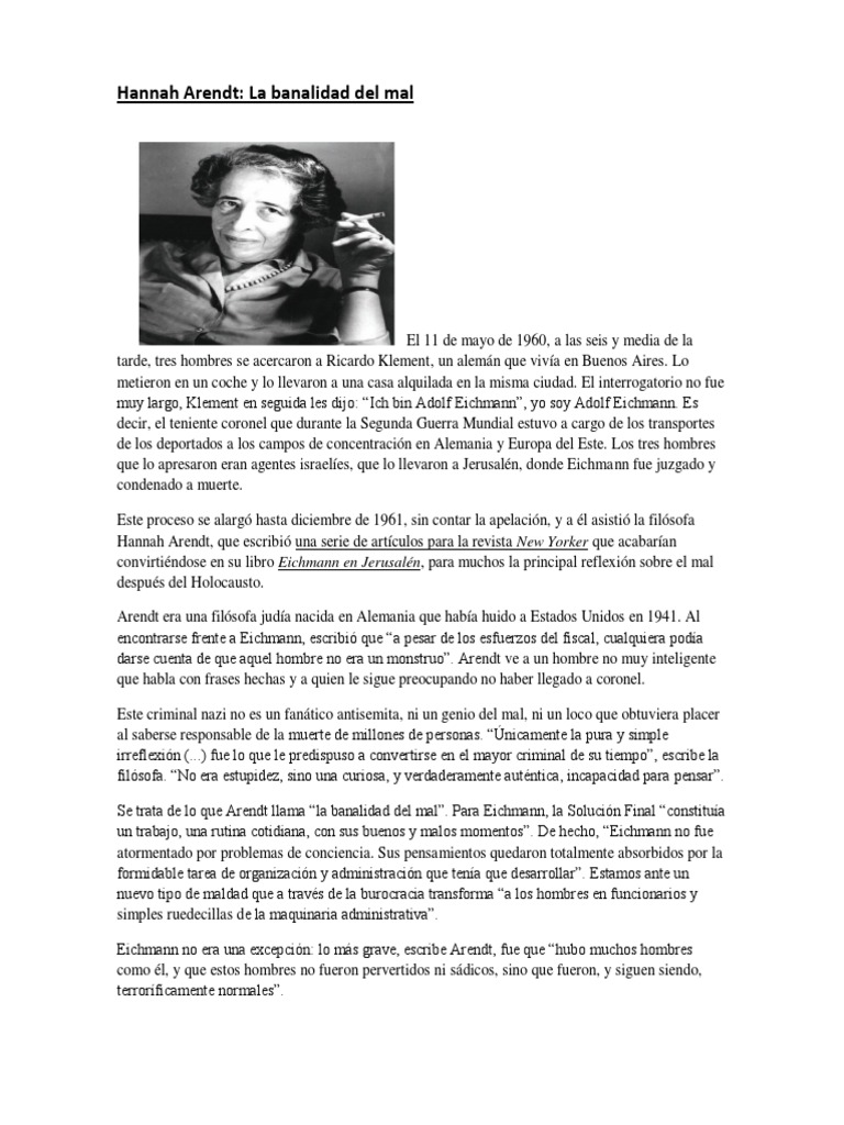 Arendt | PDF | Hannah Arendt | Filosofía