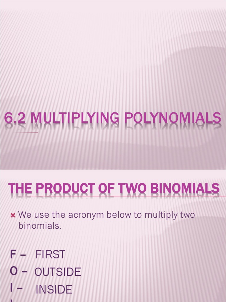 Multiplying Polynomials | PDF | Teaching Methods & Materials | Science & Mathematics