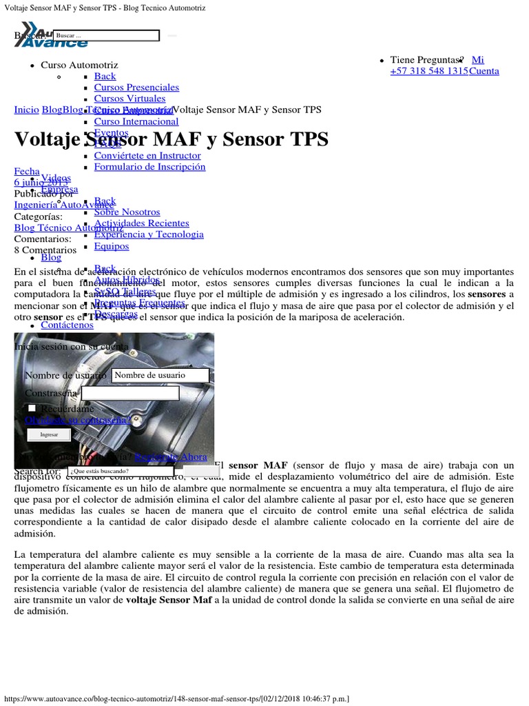 Voltaje Sensor MAF y Sensor TPS - Blog Tecnico Automotriz | PDF ...