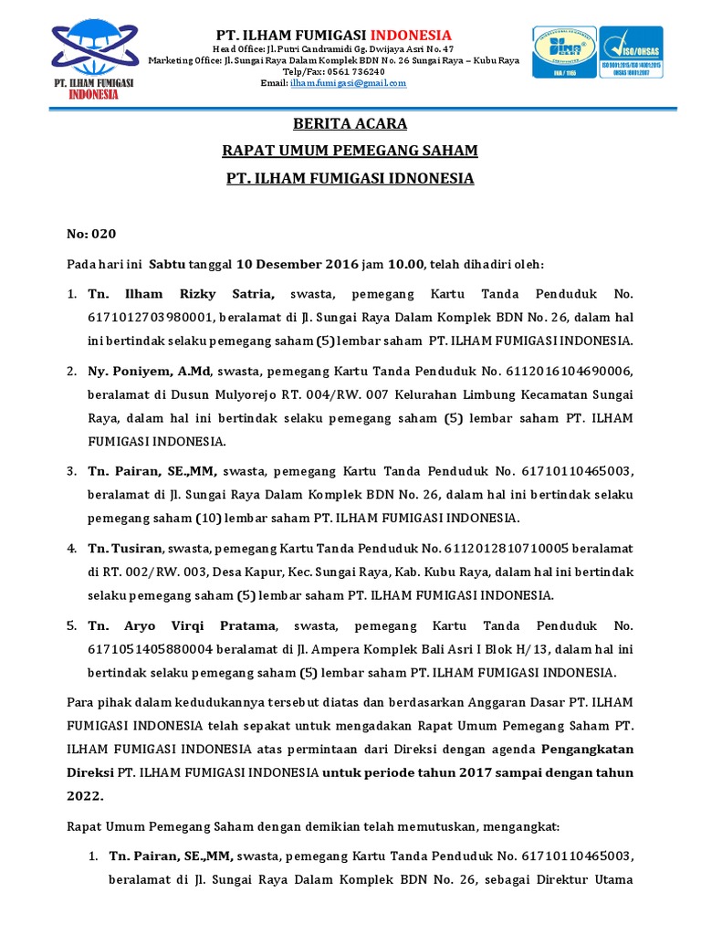 Berita Acara Rups | PDF