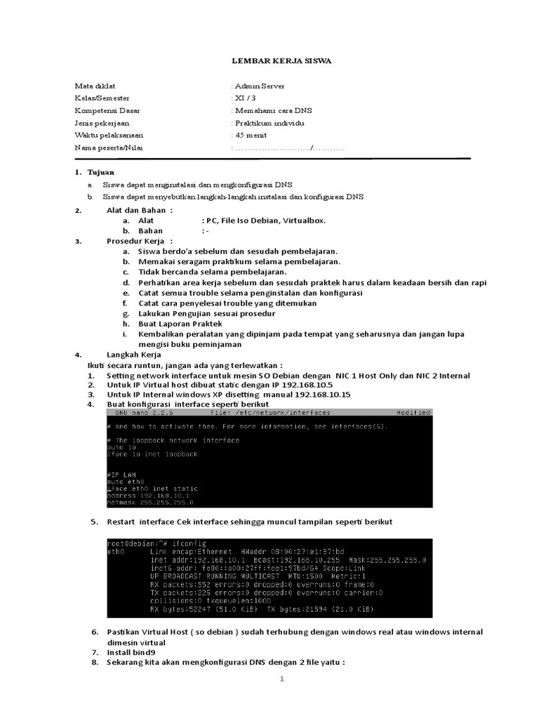 Job Sheet DNS 2 File | PDF