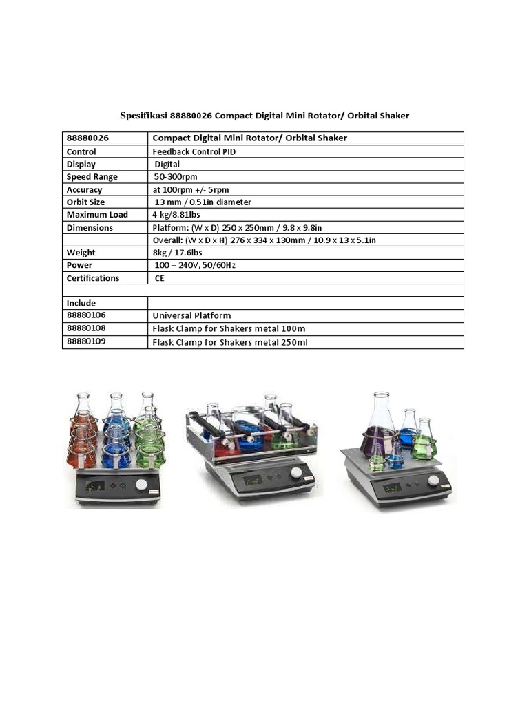 Spesifikasi Thermo Scientific Compact Digital Mini Rotator | PDF | Nature