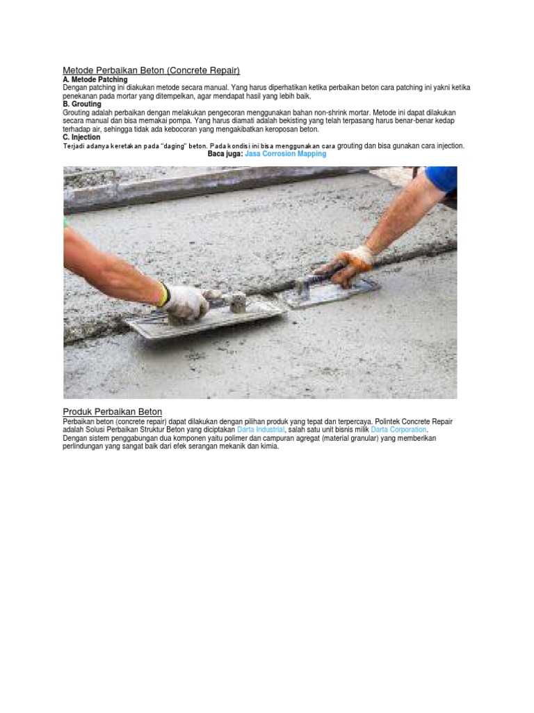 Metode Patching dan Grouting Beton | PDF