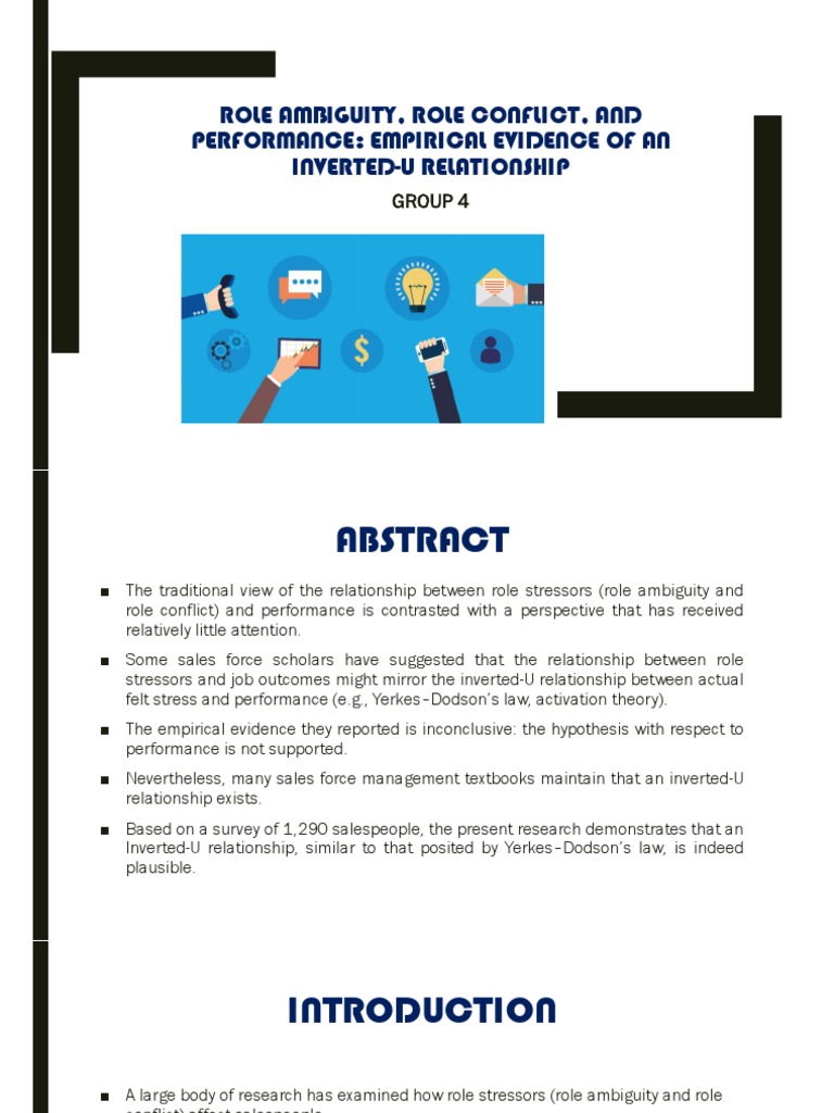 Role Ambiguity, Role Conflict, and Performance: Empirical Evidence of ...