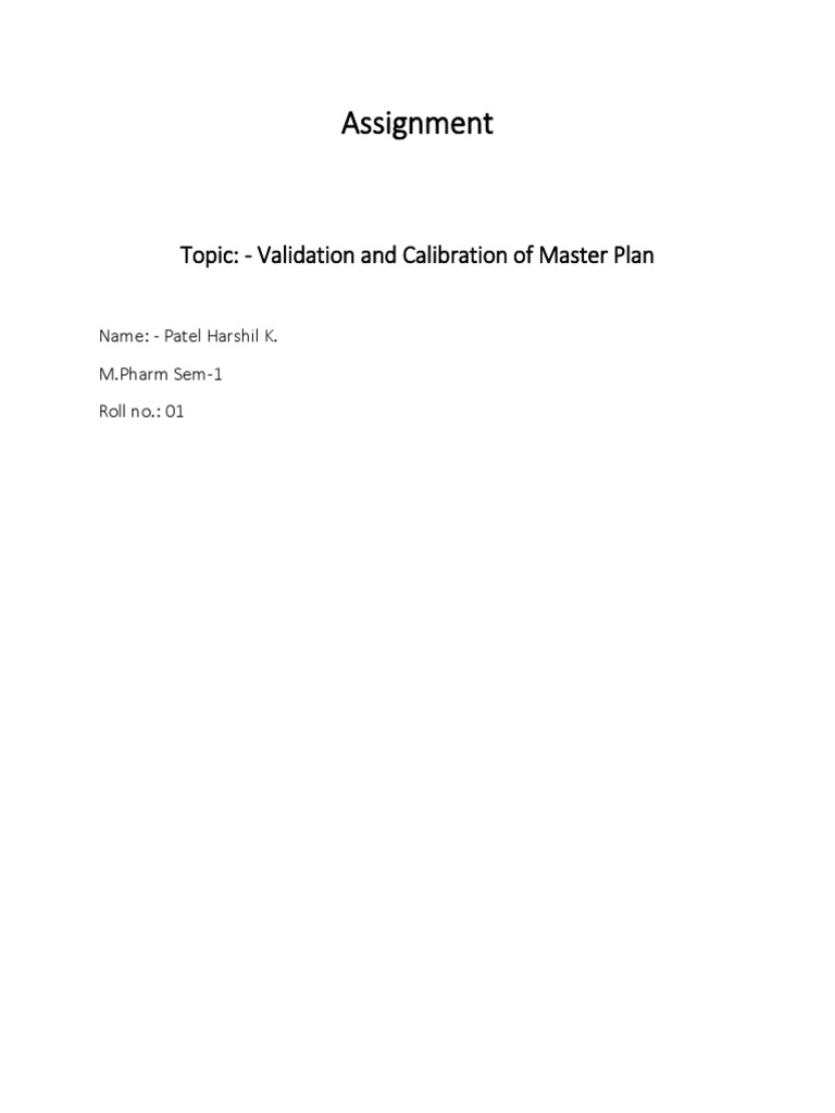 Validation and Calibration of Master Plan | PDF | Verification And Validation | Calibration