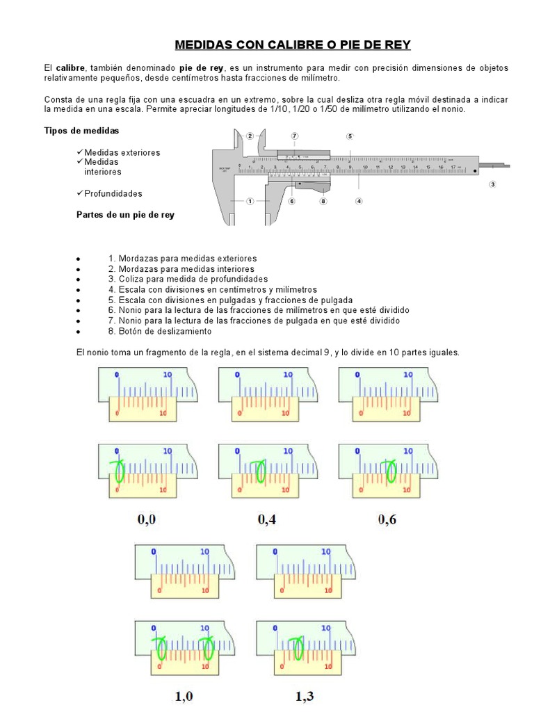Medidas Con Calibre o Pie de Rey | PDF